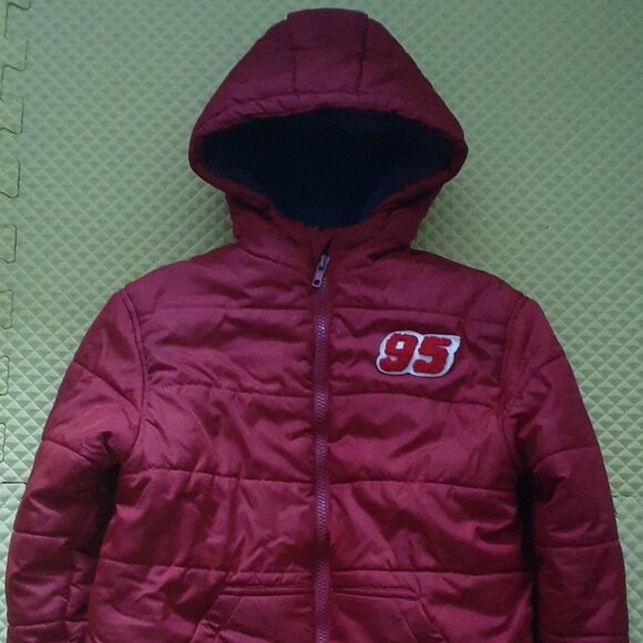 Disney | Jackets & Coats | Pixar Cars Lightning Mcqueen Warm Hooded ...